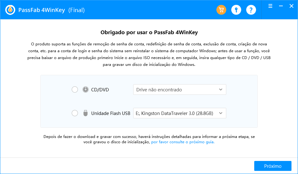 Guia PassFab 4WinKey - Recuperar / redefinir senha no sistema ...